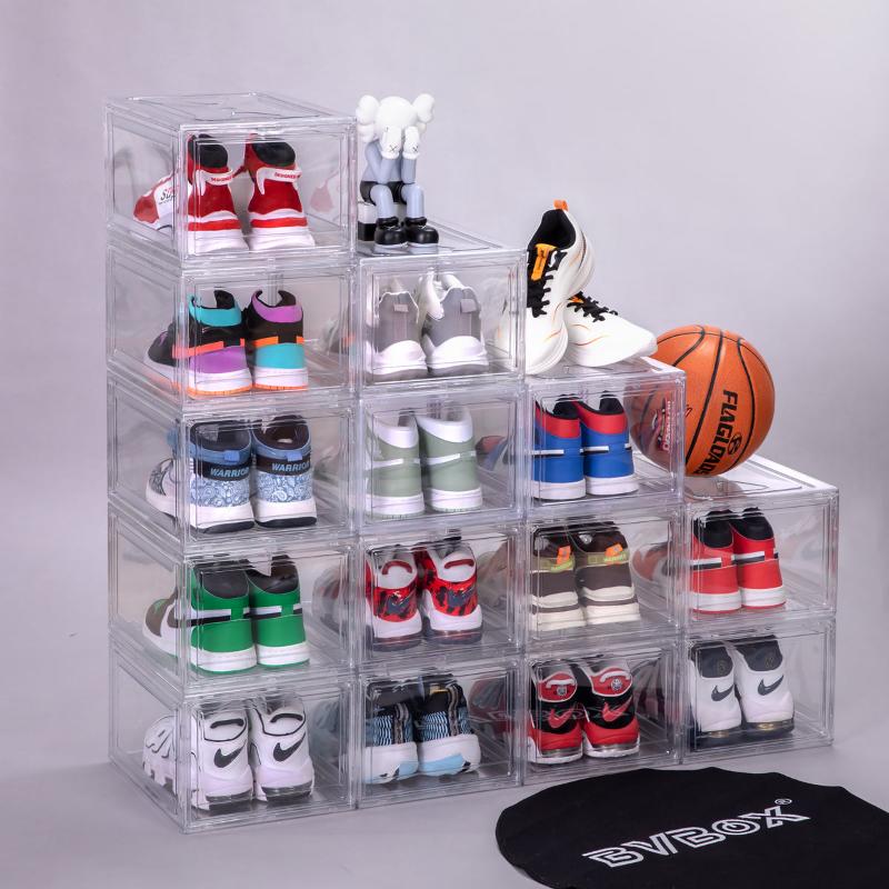Stackable Acrylic Shoe Boxes - Clear Shoe Storage Solution
